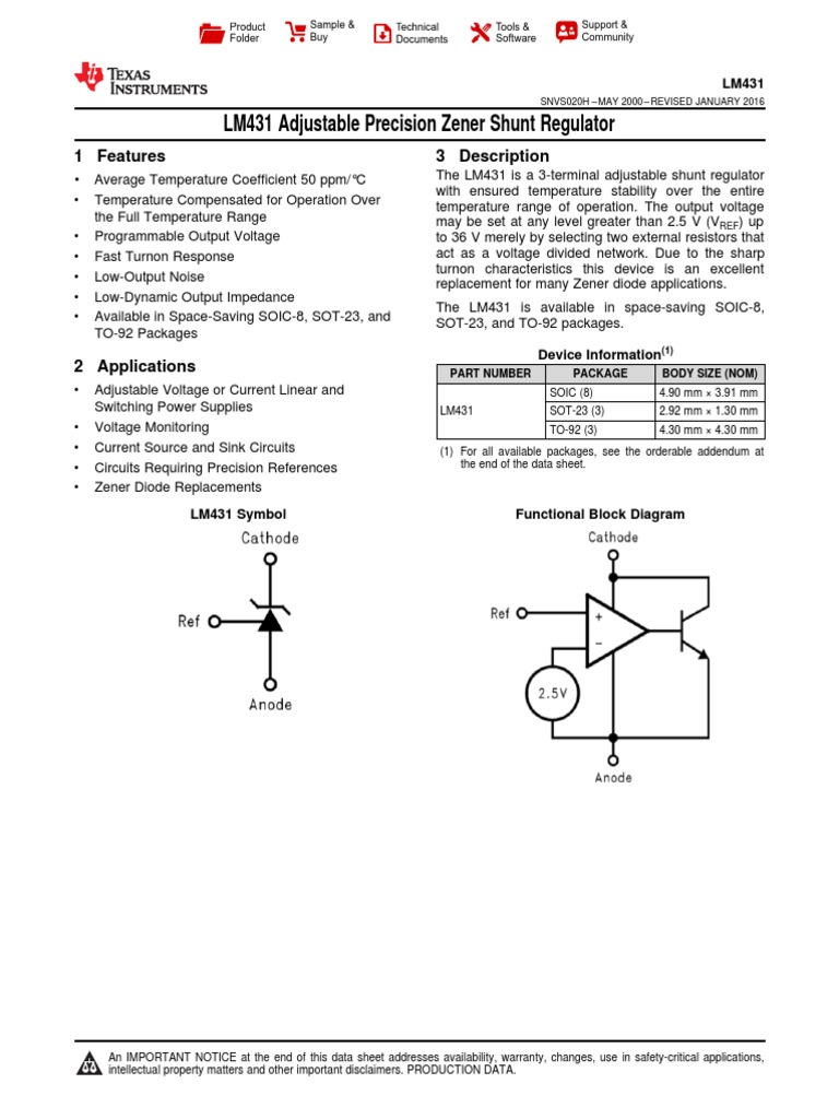 LM431 | Electrostatic Discharge | Resistor