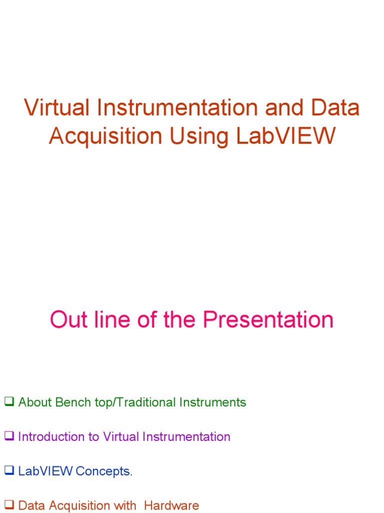 Virtual Instrumentation and Data Acquisition Using Labview | PDF | Computing | Computer Science