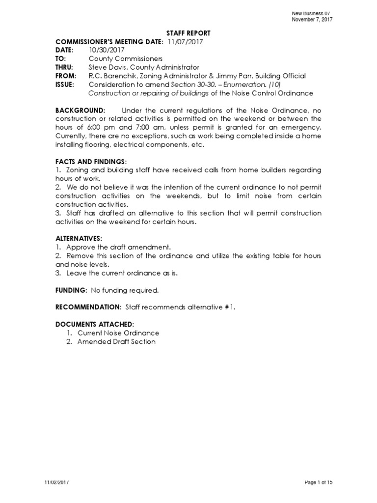 110717 Noise Ordinance Docs | Decibel | Noise