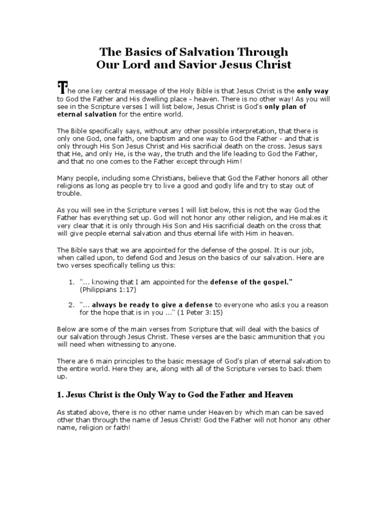 The Basics of Salvation Through Jesus Christ | Eternal Life ...