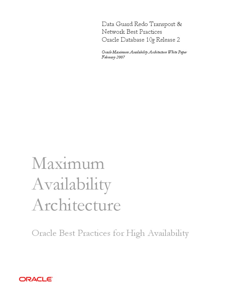 MAA WP 10gR2 Data Guard Network Best Practices | PDF | Oracle Database | Transmission Control ...