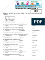 Soal UAS IPA Kelas 1 SD Semester 2 | PDF