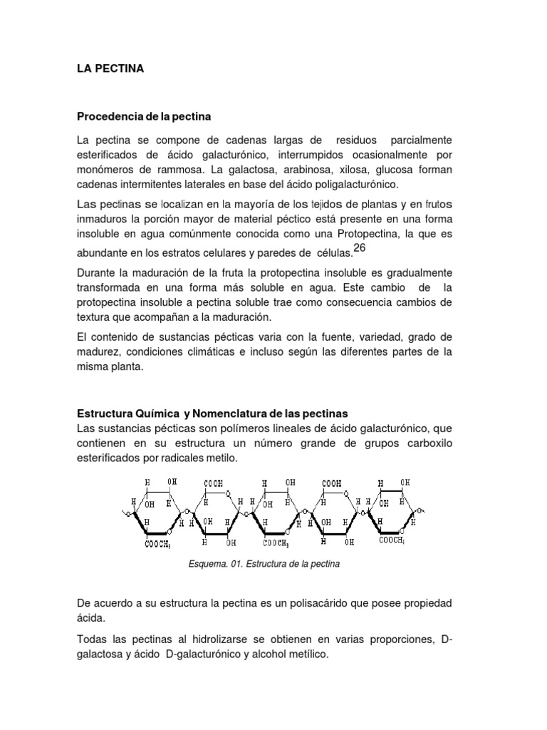 Las Pectinas | Calcio | Ácido