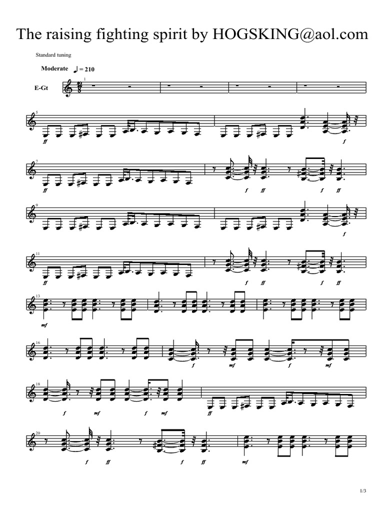 Moderate 210: Standard Tuning | PDF | Elements Of Music | Music Production