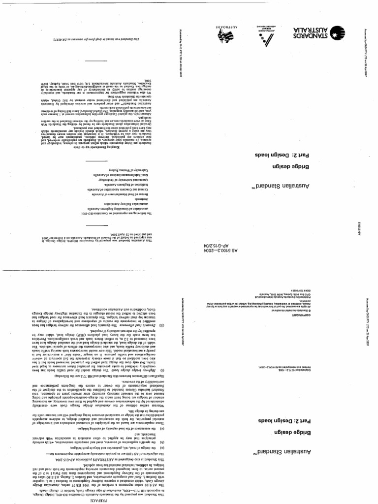 As 5100 Bridge Design Part 2 Design Load | PDF