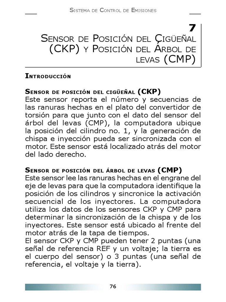 Sensor de Posición de Cigueñal (CKP) y Posición Del Árbol de Levas (CMP ...