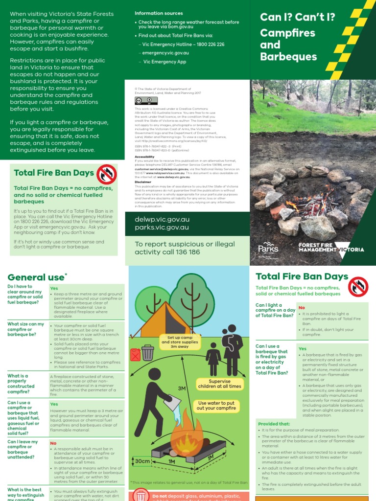 Forest Fire Management Victoria Campfire Safety | PDF | Fuels | Barbecue