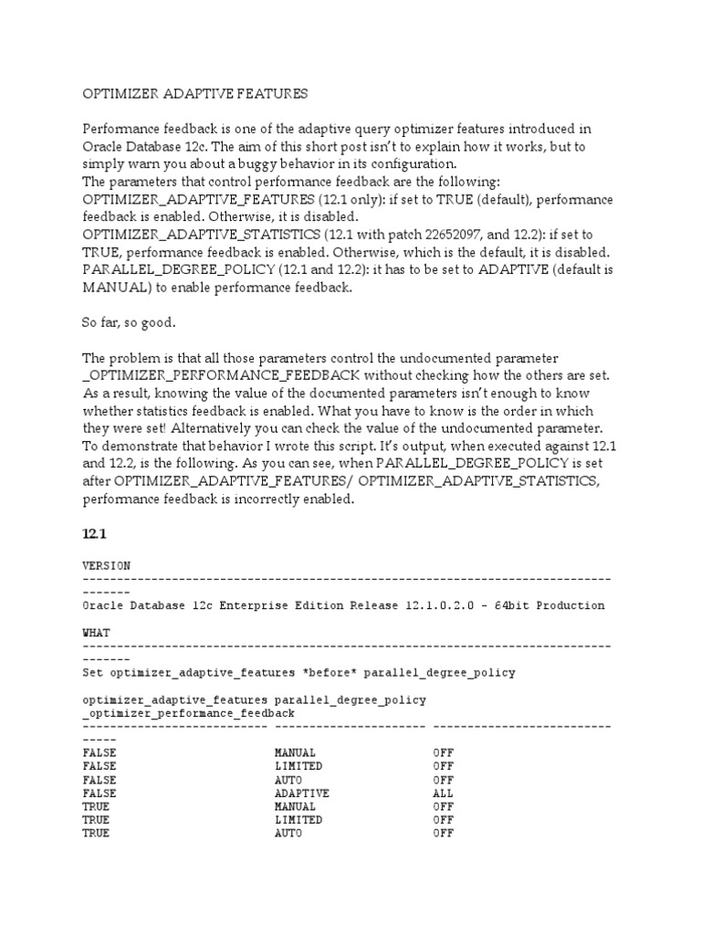 Optimizer Adaptive Features | PDF | Feedback | Parameter (Computer Programming)
