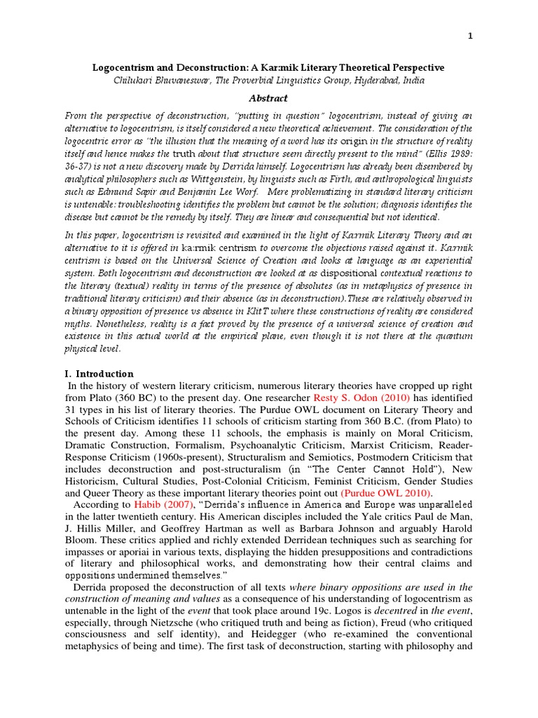 L2 Logocentrism and Deconstruction | Download Free PDF | Deconstruction ...