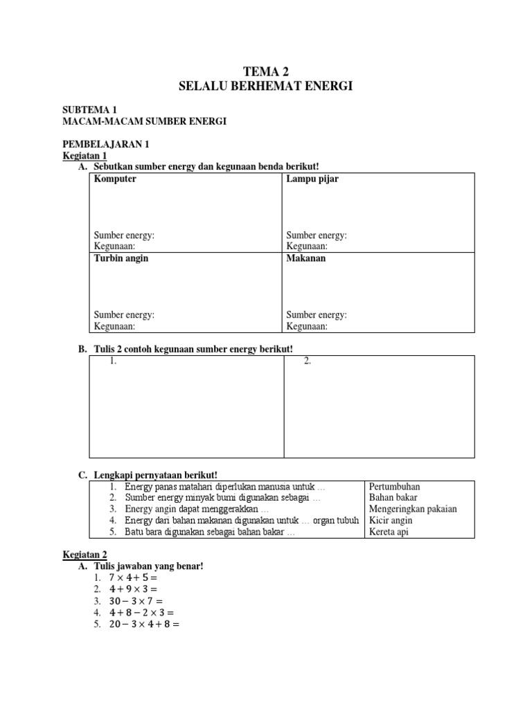 Tema 2 | PDF | Griya & Taman | Sains & Matematika