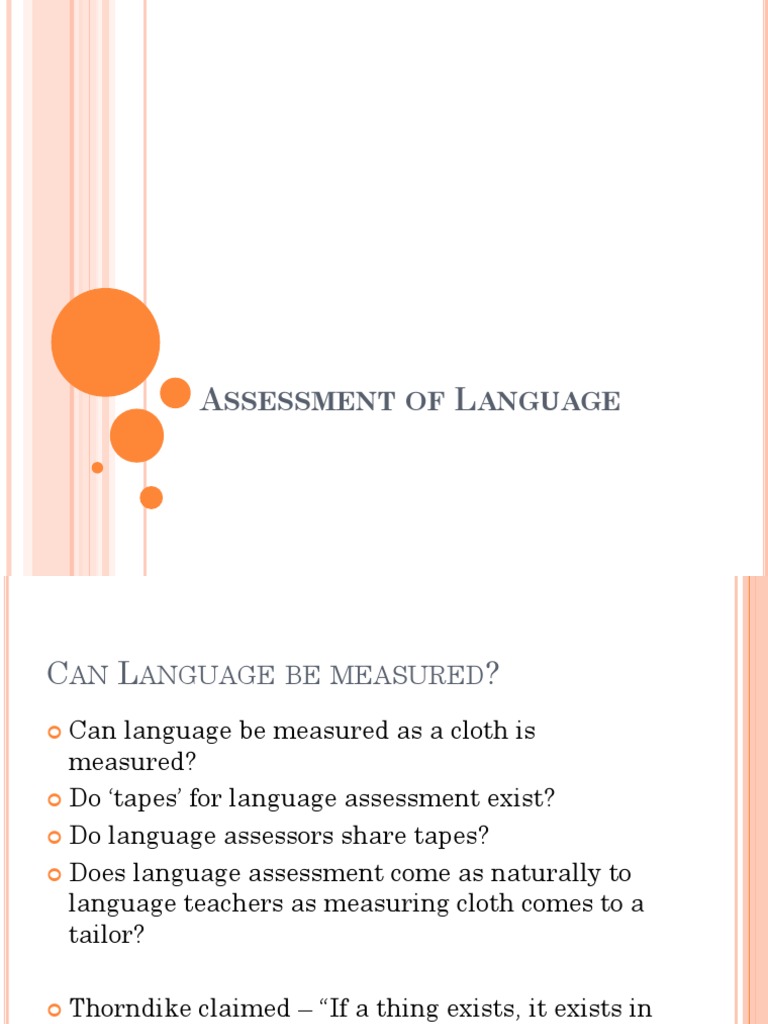 Assessment of Language | PDF | Educational Assessment | Test (Assessment)