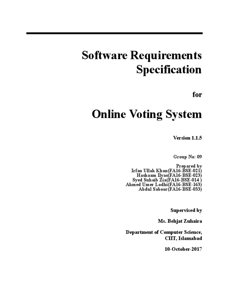 Srs Of E Voting System Pdf Application Software Use Case