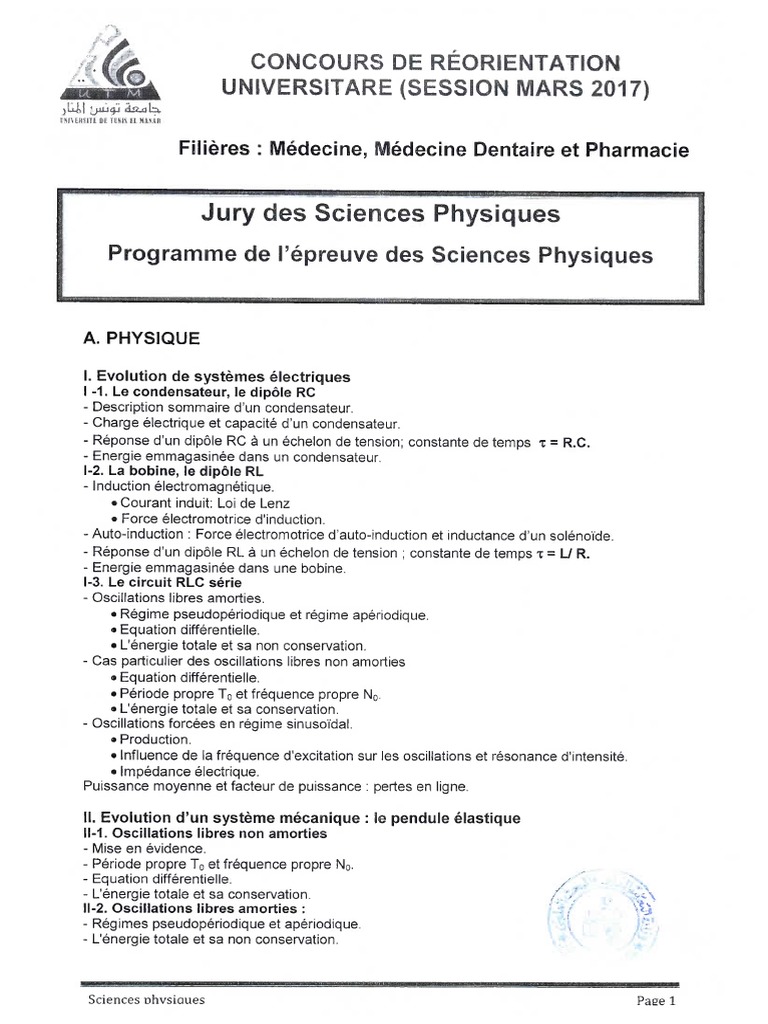 Programme Physique | PDF