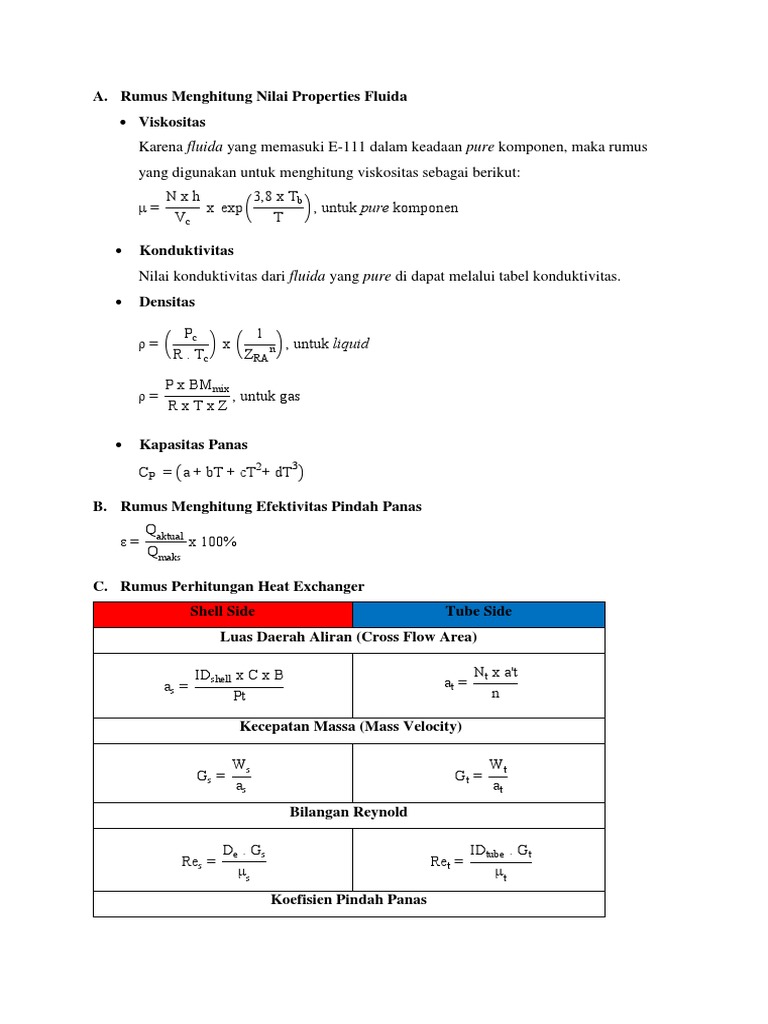 Rumus Menghitung Nilai Properties Fluida | PDF