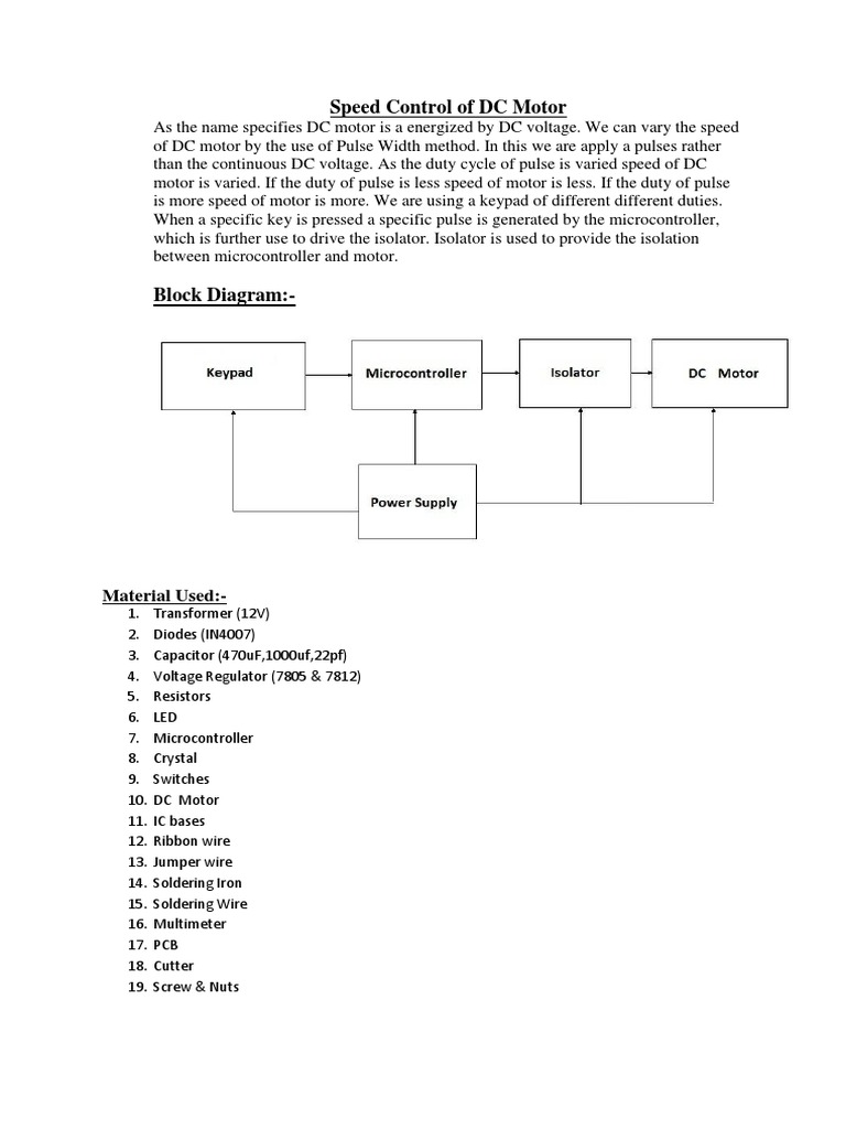 DC Motor Speed Control Techniques | PDF