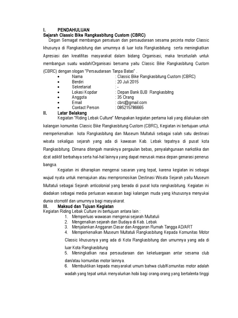 Riding Lebak Culture: Event CBRC 2023 | PDF