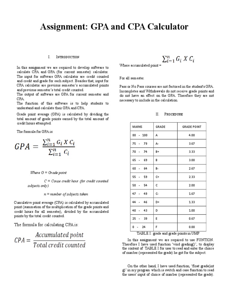 GPA & CPA Calculator | PDF | Course Credit | Control Flow