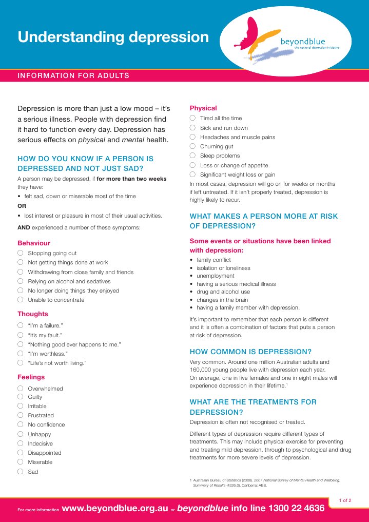 Understanding Depression | PDF | Major Depressive Disorder | Cognitive ...