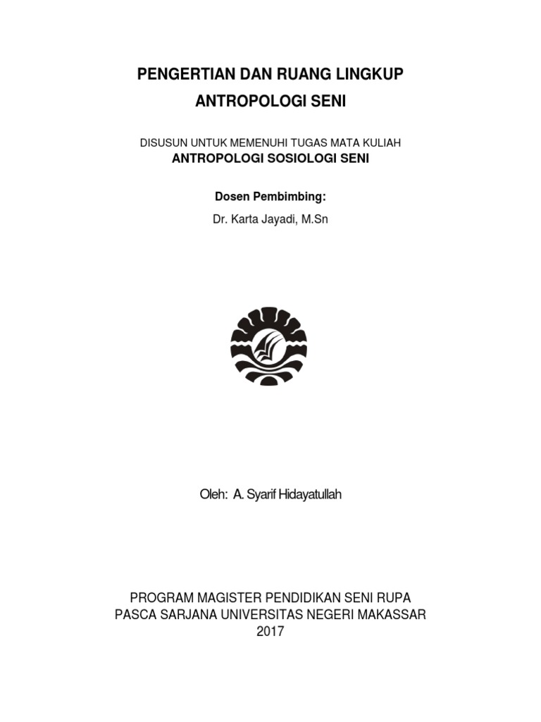 Pengertian Dan Ruang Lingkup Antropologi Seni | PDF