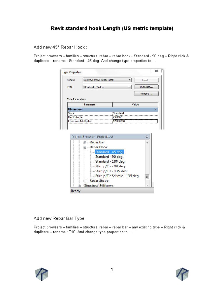 Revit Standard Hook Length PDF | PDF | Space | Geometry