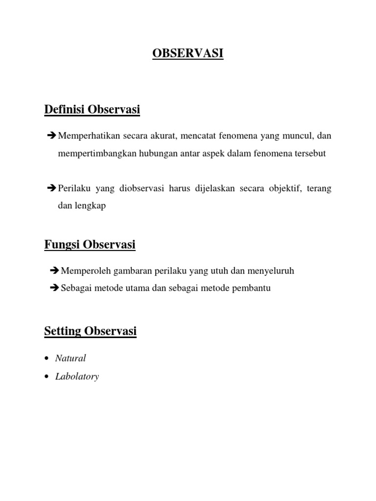 Teori Observasi | PDF