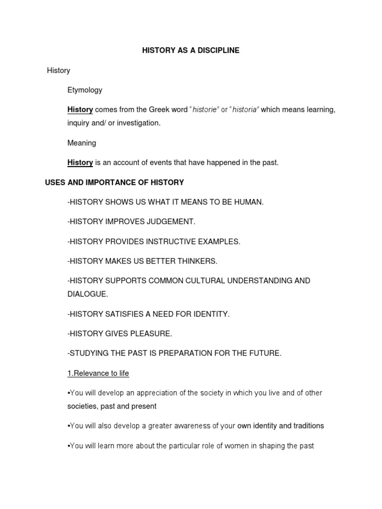 History As A Discipline | PDF | Cognition | Science