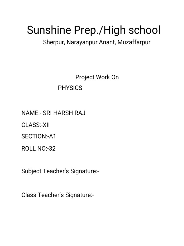 Transformer Project Report for XII Students | PDF