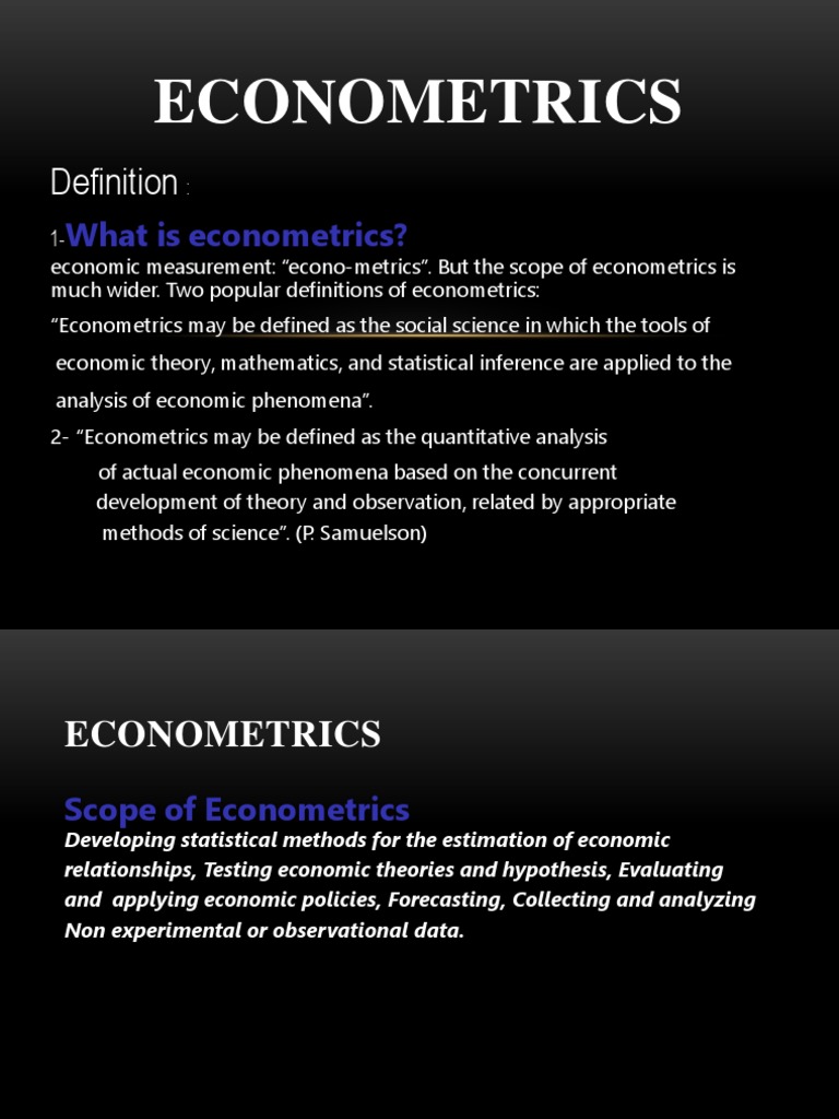 Econometrics Handout | PDF | Econometrics | Experiment