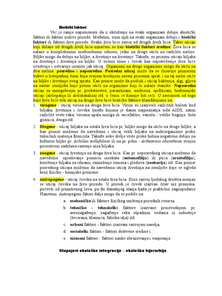 Ekologija - Knjiga, Skraceno Izdanje Za 2. KLKV | PDF