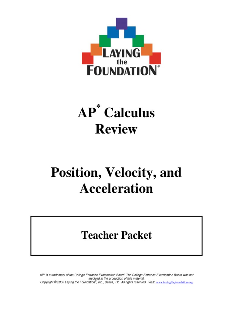 Position, Velocity, And Acceleration (Integration) | Velocity ...