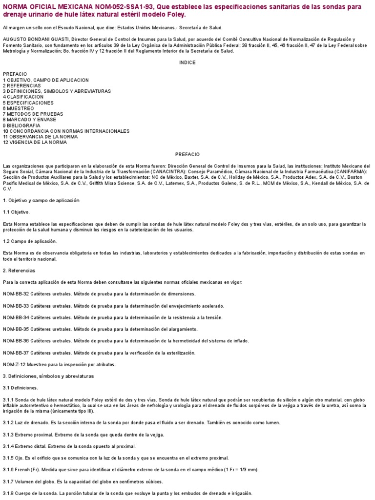 Nom 052 Ssa1 93 | PDF | Valoración | Química