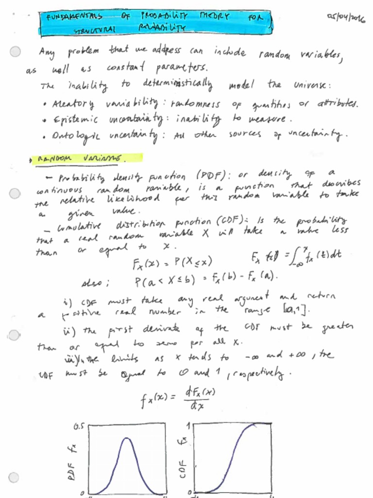 Notes Structural Reliability | PDF