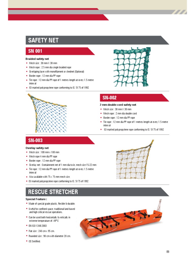 Safety Net Catalogue | PDF | Rope | Equipment