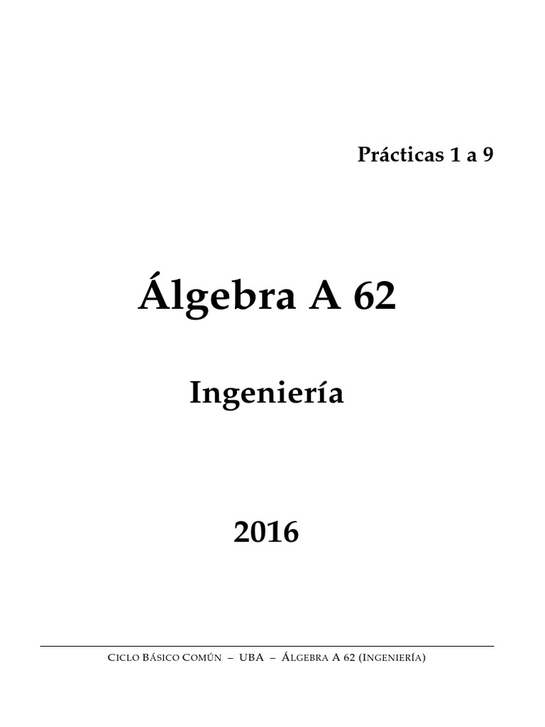 Práctica de Álgebra 62 | PDF | Conjunto (Matemáticas) | Línea (geometría)