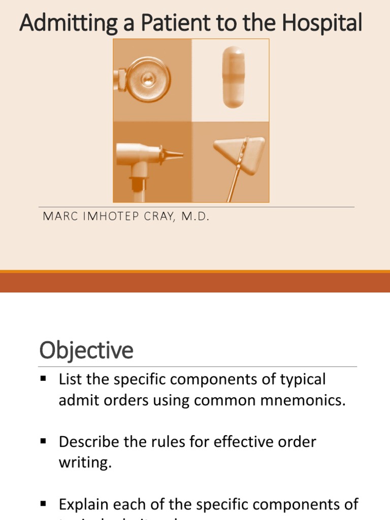 Admitting A Patient To The Hospital PDF | PDF | Medical Diagnosis ...