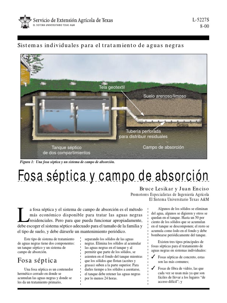 Diseno de Fosa Septica PDF | PDF | Tanque séptico | Aguas residuales