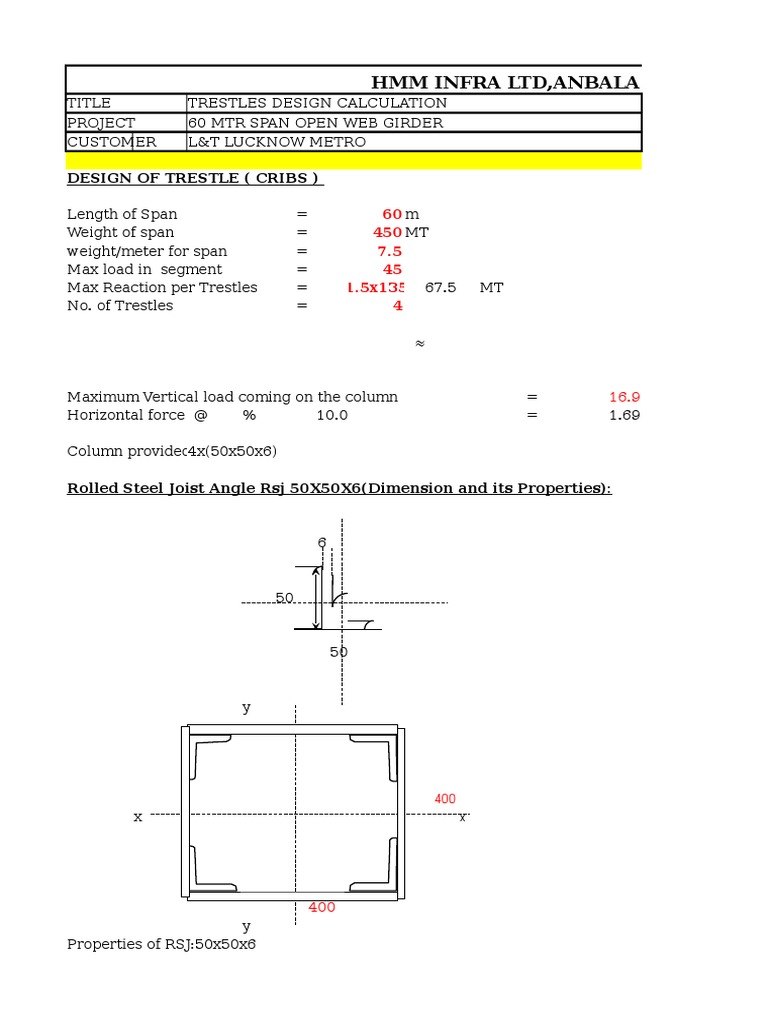 Trestles Design 1 | PDF | Bending | Structural Engineering