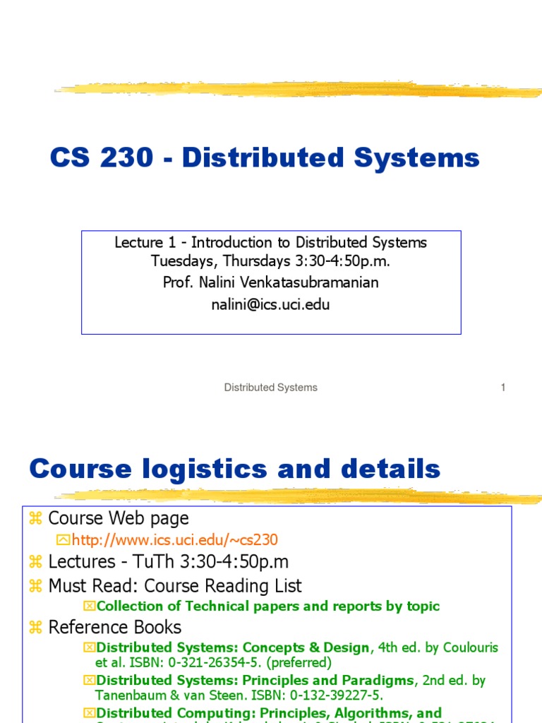 CS 230 - Distributed Systems | PDF | Message Passing | Distributed Computing