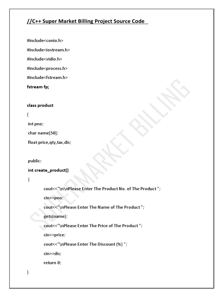 Cs Supermarket Source Code Pdf Object Oriented Programming Computer Programming 7643