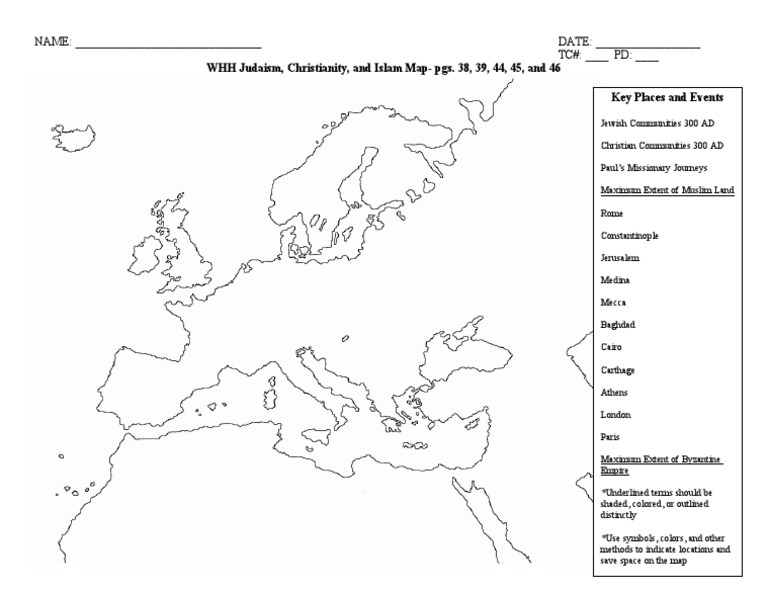 WHH Abrahamic Religions Map | PDF | Abrahamic Religions | Religious Faiths