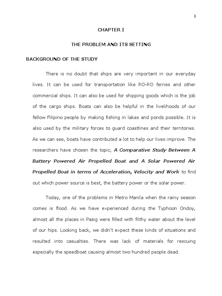 The Problem and Its Setting Background of The Study | PDF | Ships ...