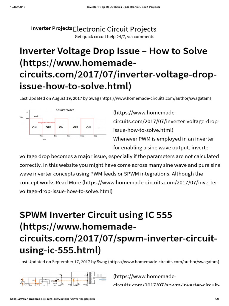 Inverter Projects Archives - Electronic Circuit Projects | PDF | Power ...