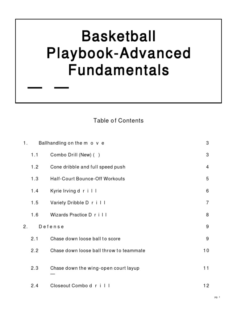 Basketball Playbook-Advanced Fundamentals 篮球手册 - 高难度动作要领 | Download ...