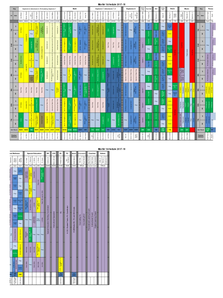 Masterschedule 2017-18 - 10-16-17 - Final Formatted | Download Free PDF ...