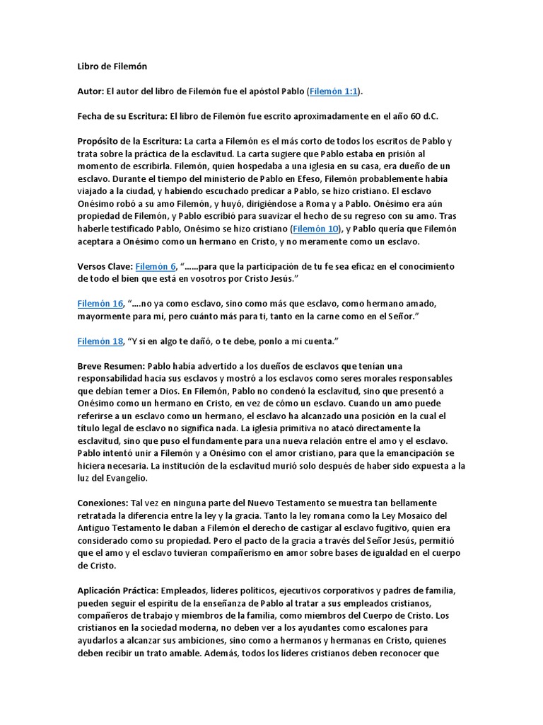 Libro de Filemón | PDF | Pablo el apóstol | Cristo (título)