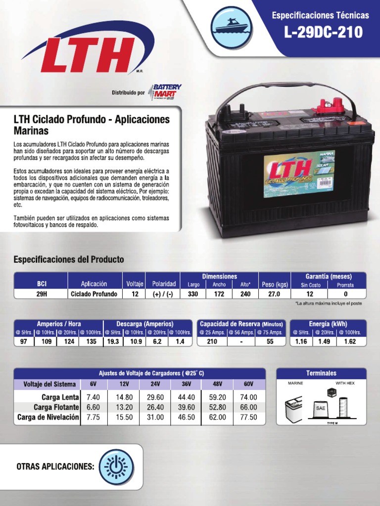 Batería LTH Marina L-29DC-210 | PDF