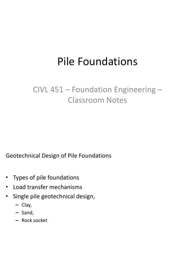 Pile Foundation Notes Design | PDF | Deep Foundation | Foundation ...
