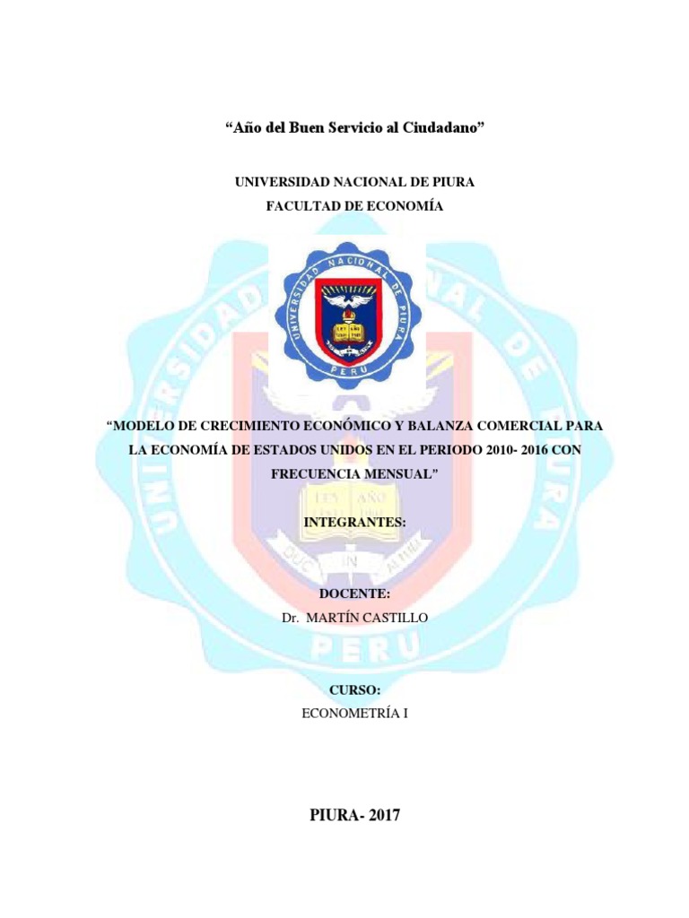 Final Eco1 Cruz Cruz | PDF | Econometría | Crecimiento económico