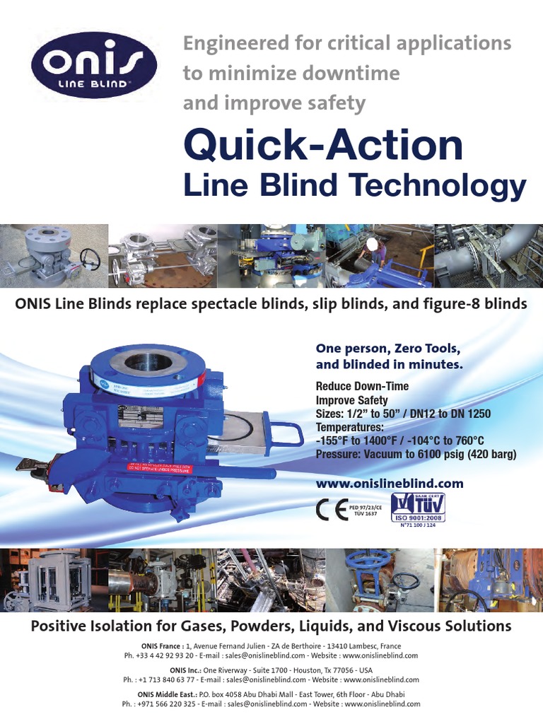 Onis Brochure GB 2015 | PDF | Pipe (Fluid Conveyance) | Valve
