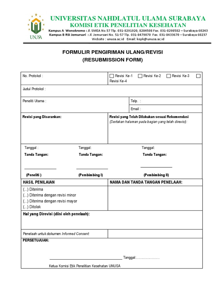 Resubmission Form | PDF